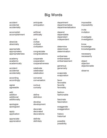 4. Big Words | English 4 Me 2
