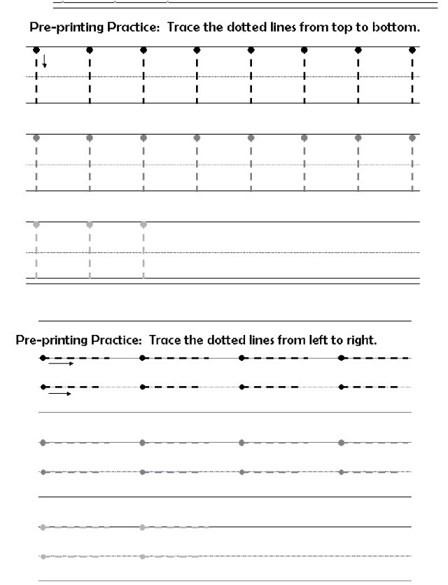 Dotted Line For Writing Practice